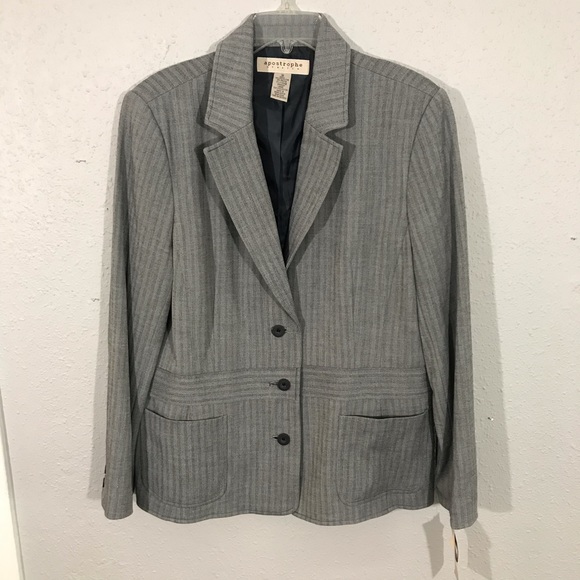 Apostrophe | Jackets & Coats | Apostrophe Nwt Black Cream Tweed Look ...
